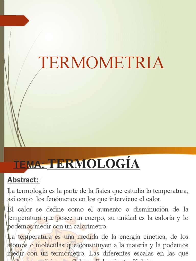 Termología | PDF | Temperatura | Calor