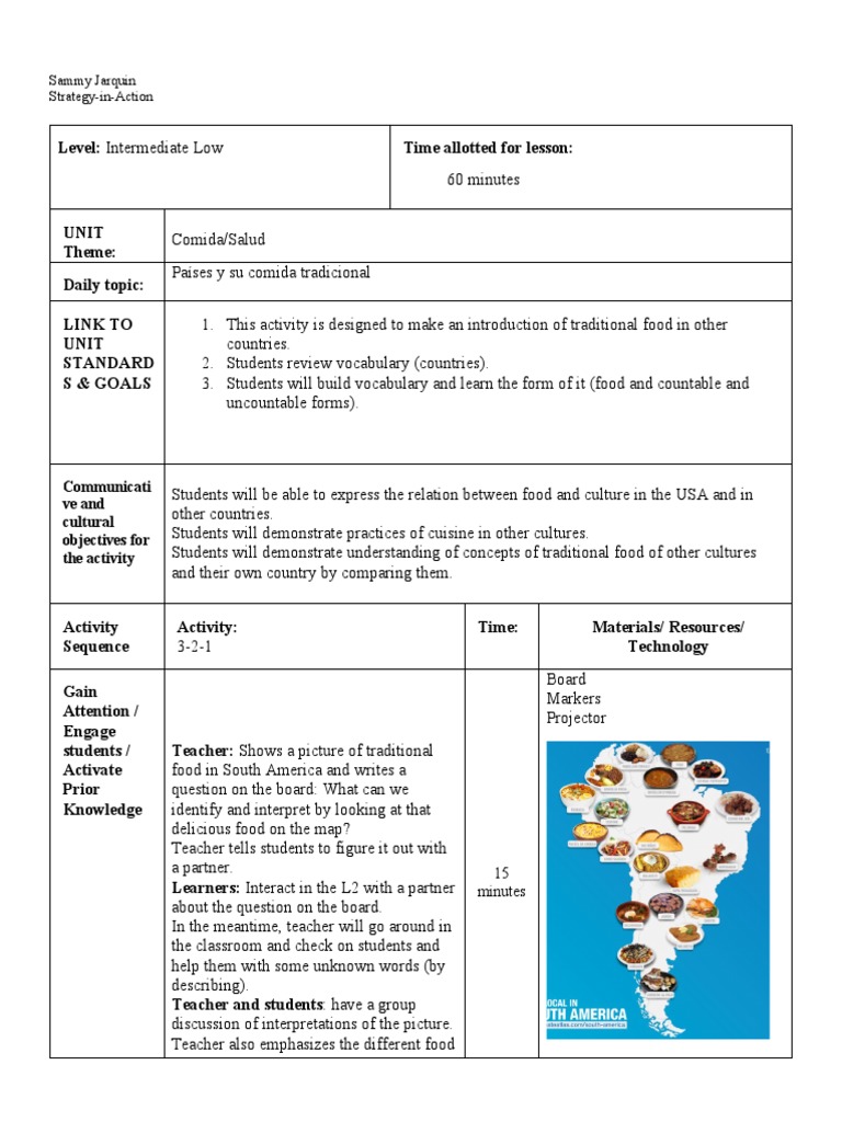 Strategy-In-Action - Lesson Plan-Sammy Jarquin | PDF | Teachers ...