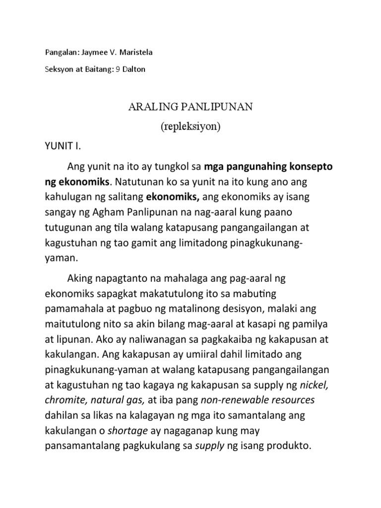 A.P Reflection | PDF