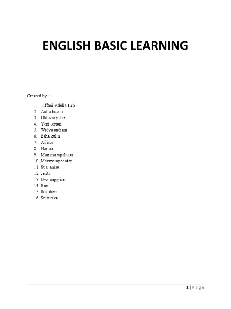 English Basic Learning | PDF | Grammatical Tense | Cognitive Science