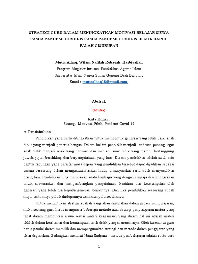 Jurnal Teori Motivasi Belajar - Mutia Wilam | PDF | Karier & Perkembangan