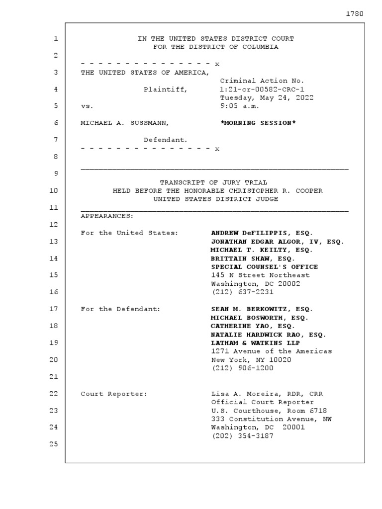 Sussmann Trial 524 Morning | PDF | Recall (Memory)