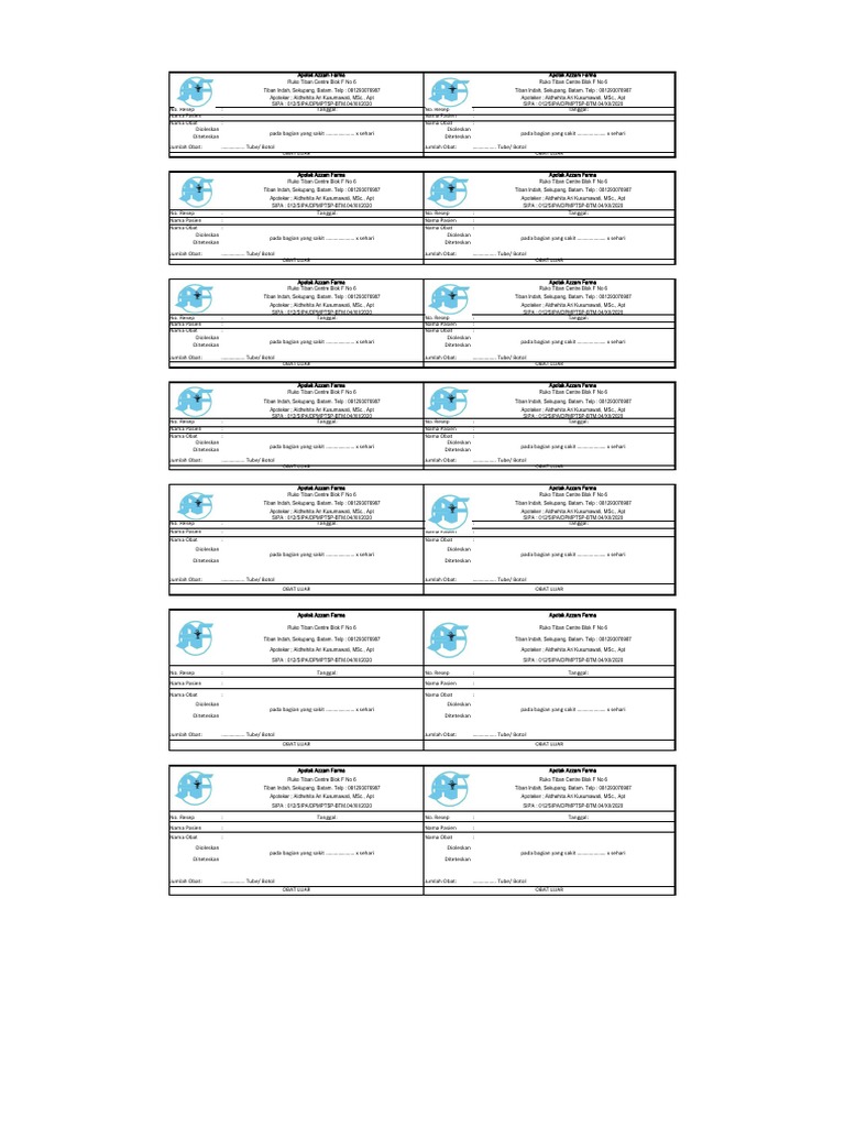 Etiket Obat | PDF