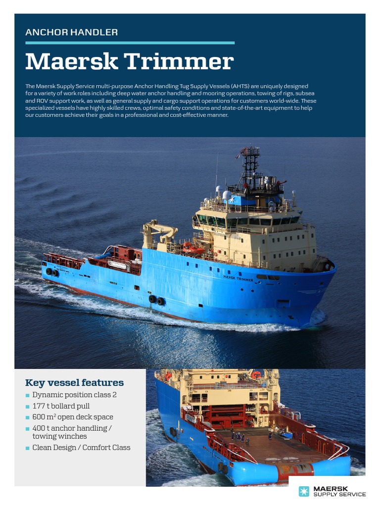 Maersk Trimmer - Specifications - 1647848157 | PDF | Anchor | Tugboat