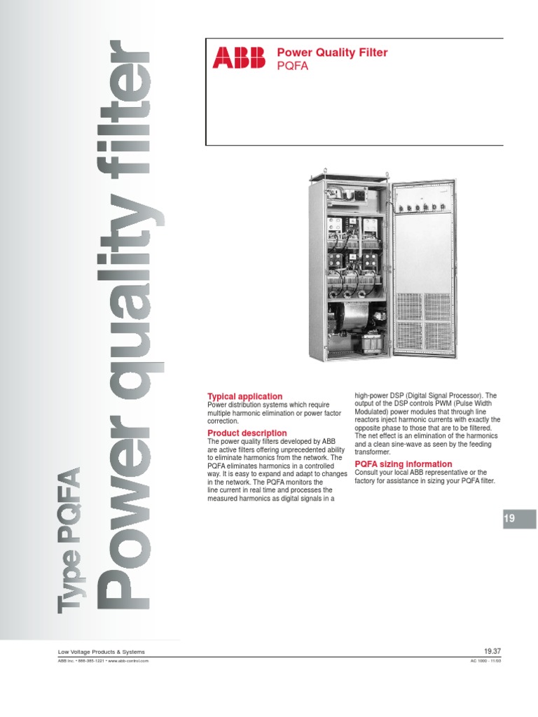 Power Quality Filter: Low V Oltage Network Quality | PDF | Digital ...