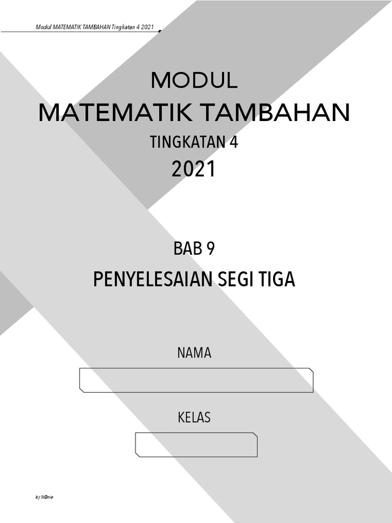 Penyelesaian Segi Tiga Tingkatan 4 | PDF