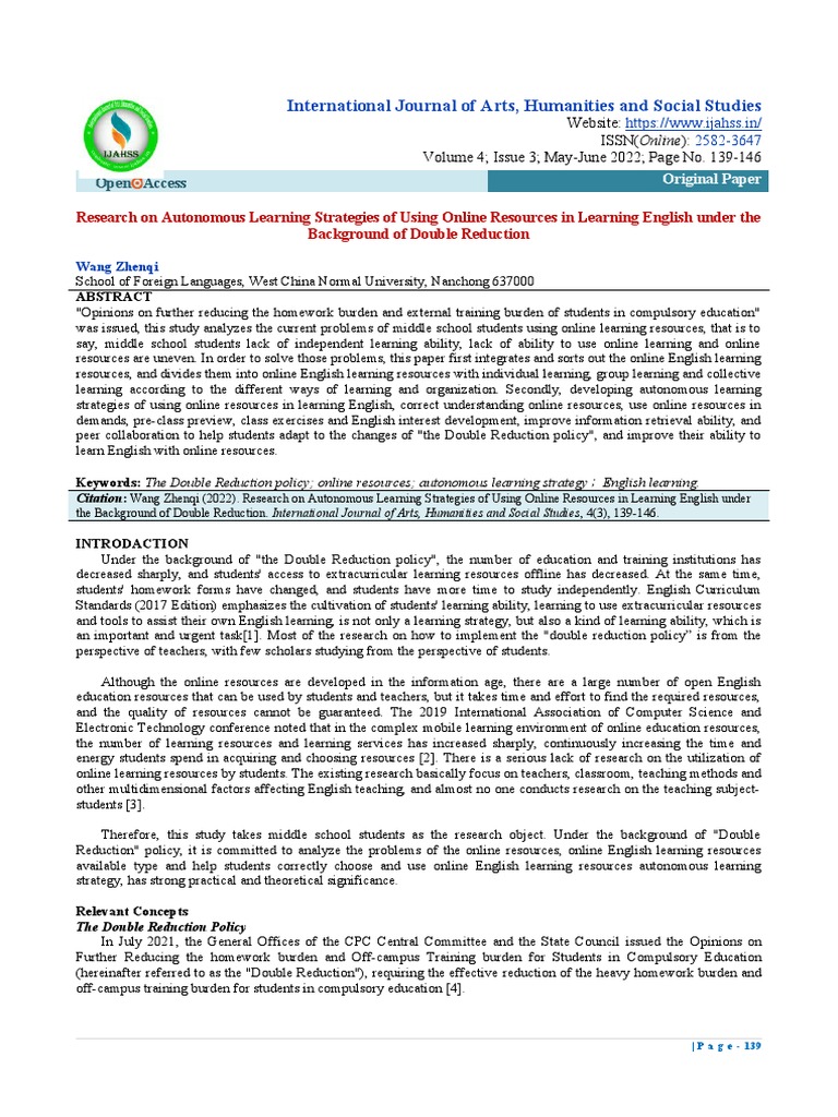 Research On Autonomous Learning Strategies of Using Online Resources in ...