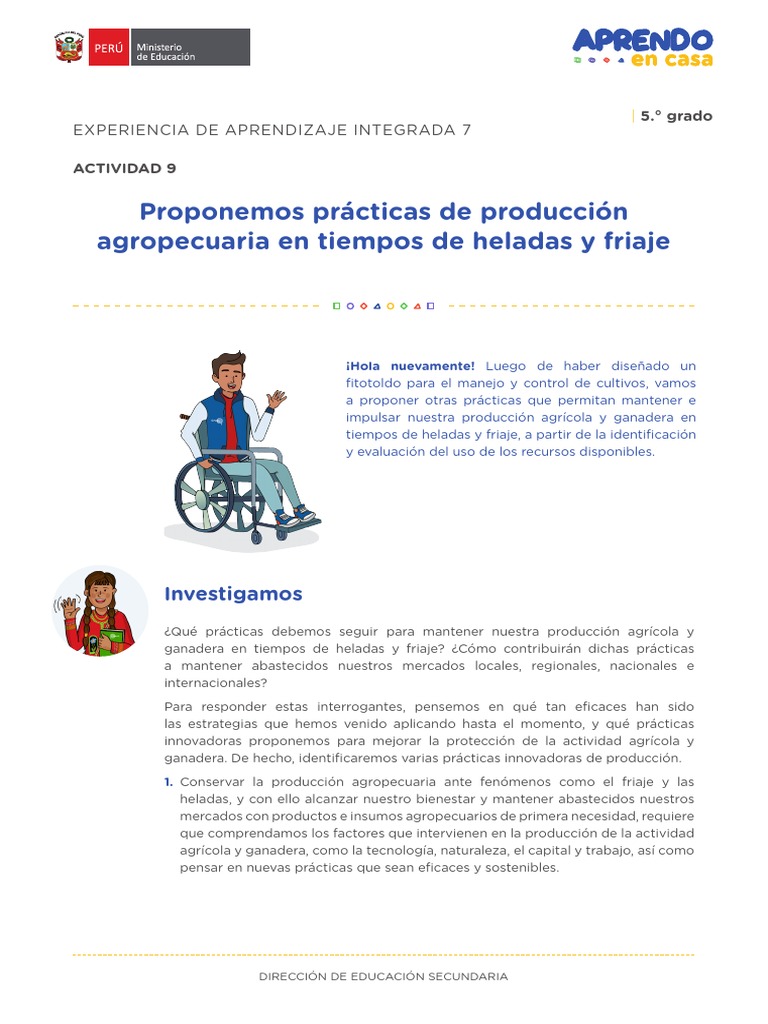 Exp7 Secundaria 5 Exploramosyaprendemos Act09 | PDF | Agricultura | Aprendizaje