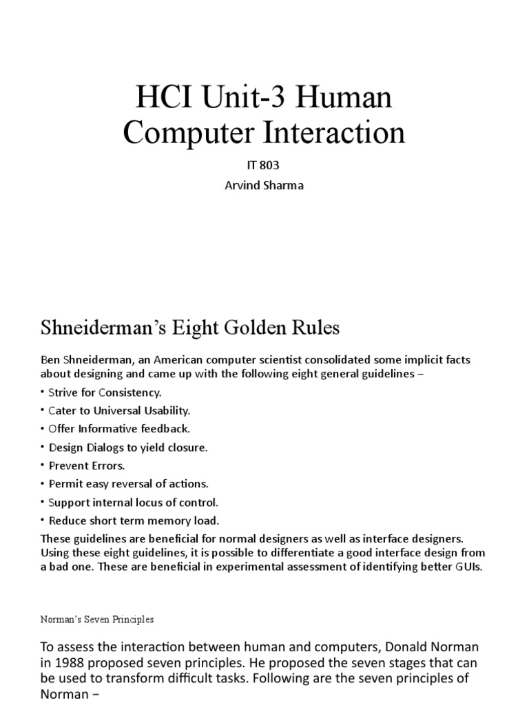 HCI Unit-3 Human Computer Interaction | PDF | Graphical User Interfaces | Usability