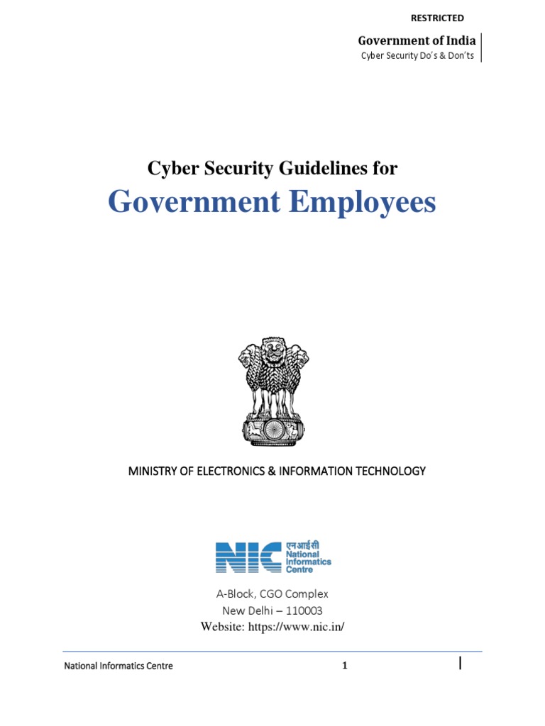 Cyber Security Guidelines For Govt Employees-Final Release-Page1 | PDF ...