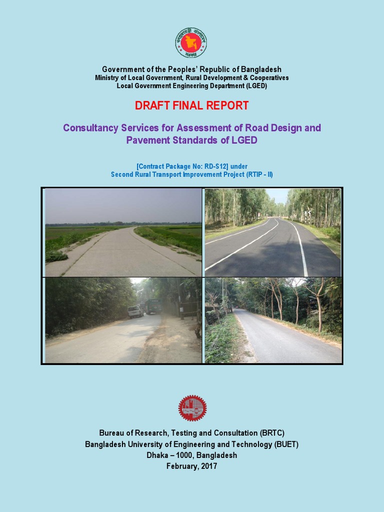 LGED - Design Draft Final Report | PDF | Asphalt | Road