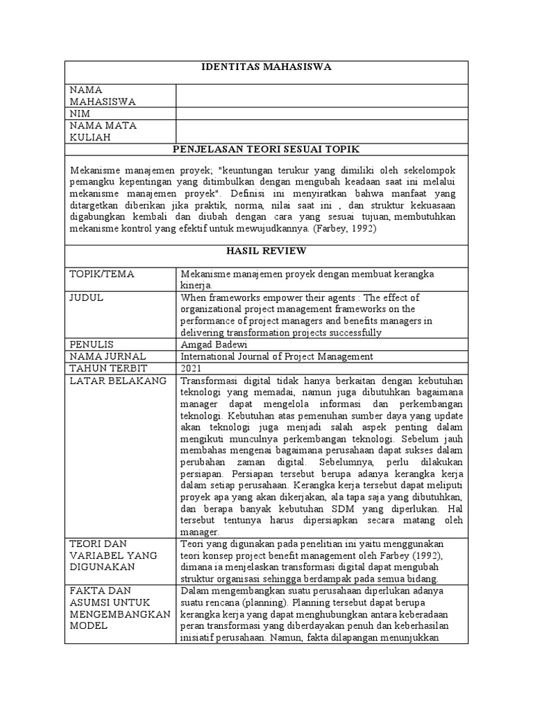 Empirical Review | PDF | Karier & Perkembangan