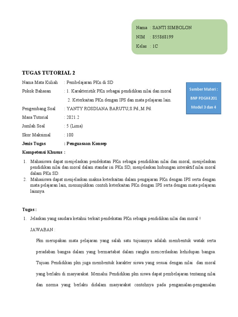 Tugas Tutorial 2 | PDF | Kesehatan Holistik