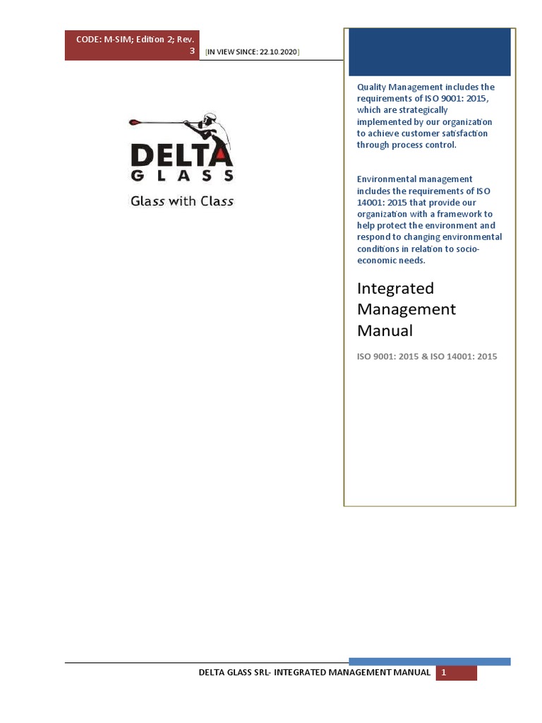 Manual de Management Integrat (1) - EN - Vers 2020 - PT A Fi Trimis | PDF