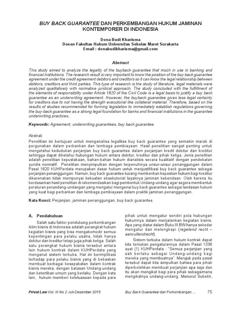 Buy Back Guarantee | PDF | Guarantee | Debt