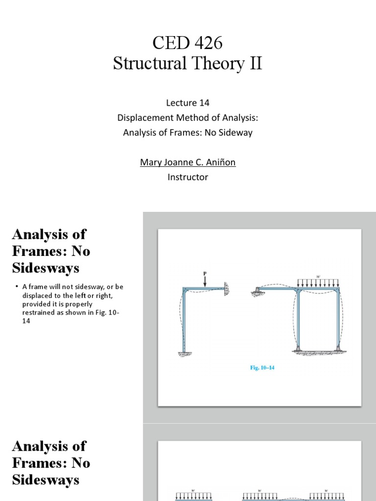 Topic3 - Displacement Method of Analysis Frames No Sideway | PDF