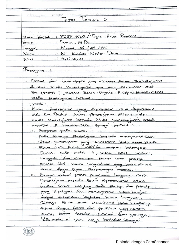Jawaban Tugas Tutorial 3 Tap | PDF