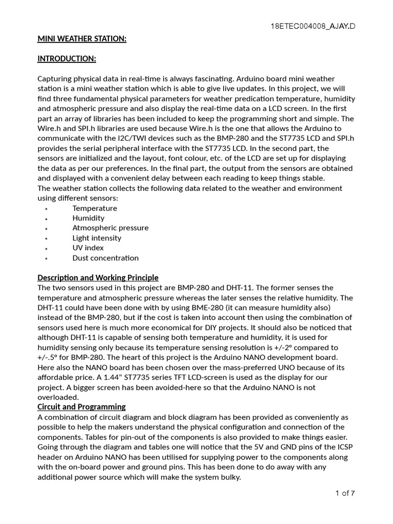 Ajay D - (MC & MP ASSIGN) | Download Free PDF | Arduino | Sensor