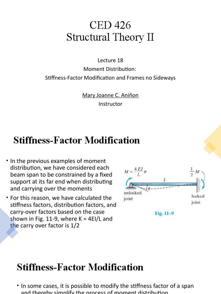Topic4 - Moment Distribution Stiffness Factor Modification | PDF | Beam ...