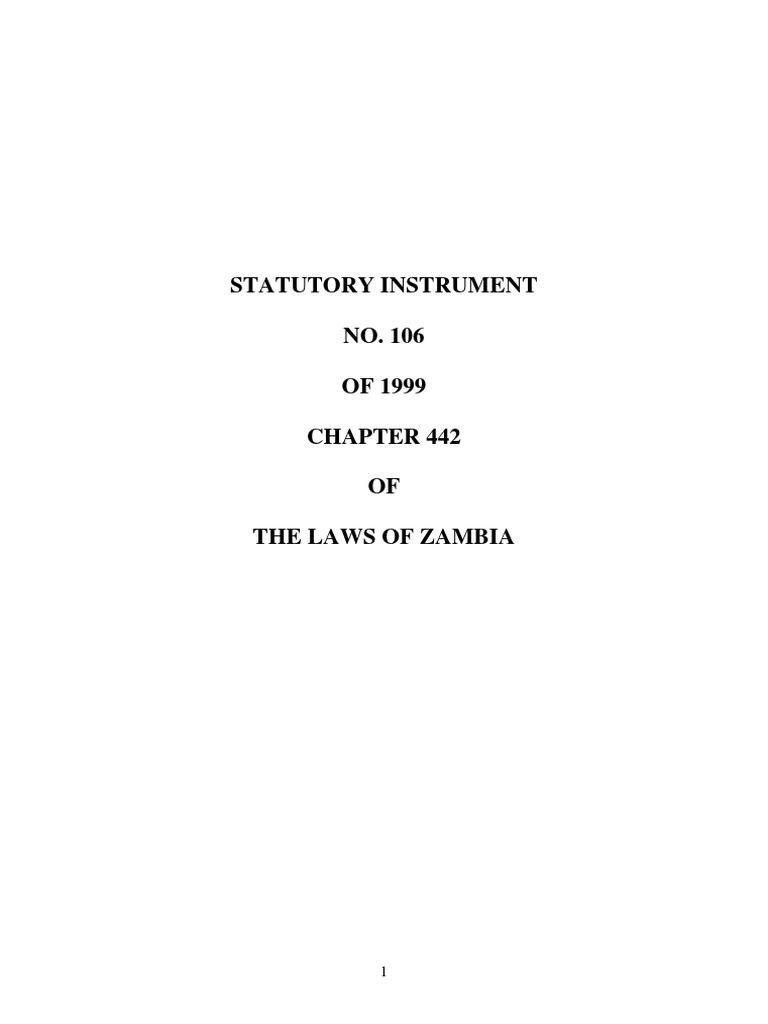 Statutory Instrument No. 106 of 1999 Cap 442 | PDF | Architect | Employment