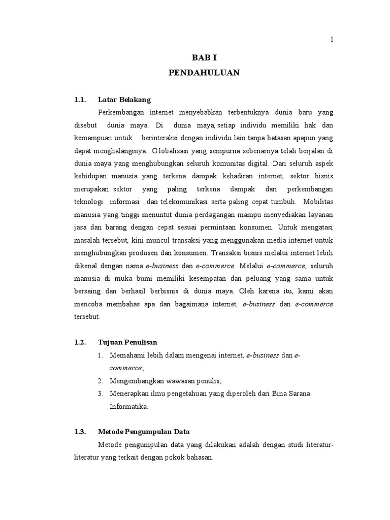 Contoh Makalah E-Commerce Dan E-Business | PDF
