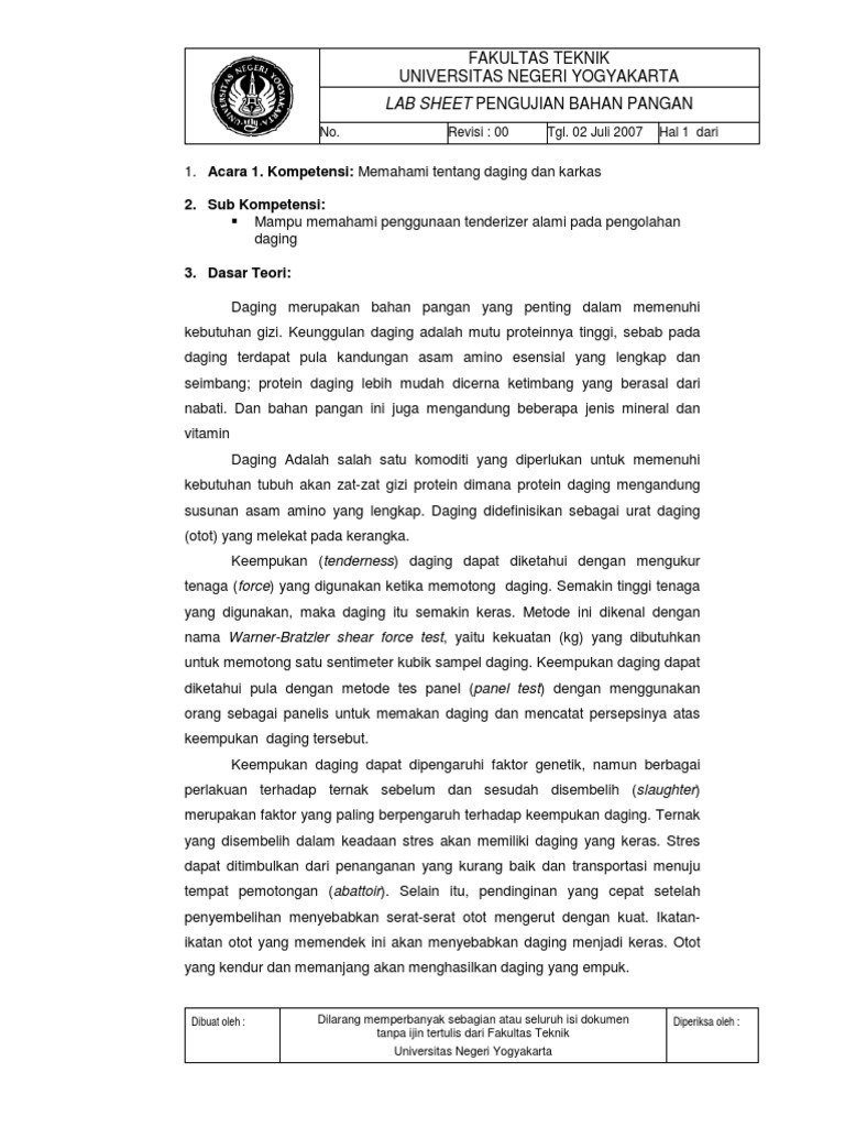 Labsheet Pengujian Bahan Pangan 01 | PDF