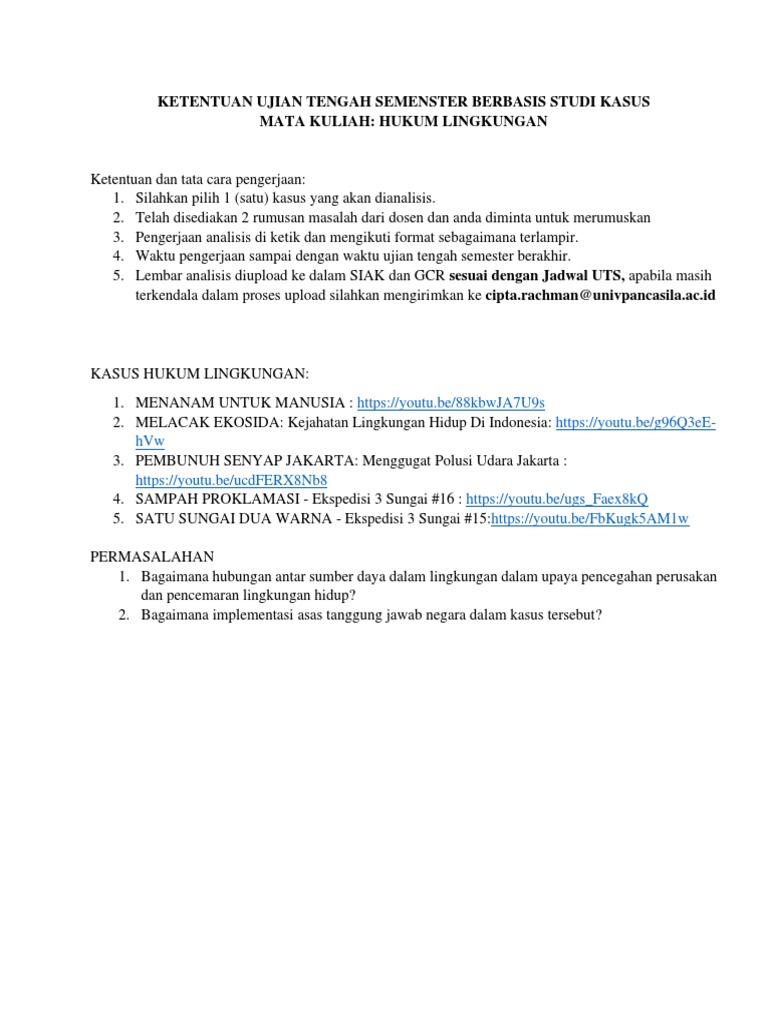 Ujian Kasus Hukum Lingkungan | PDF