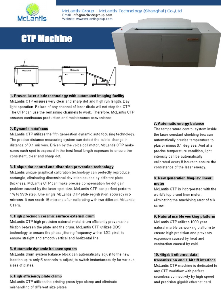 High Precision External Drum CTP Machine Specifications and Technology ...