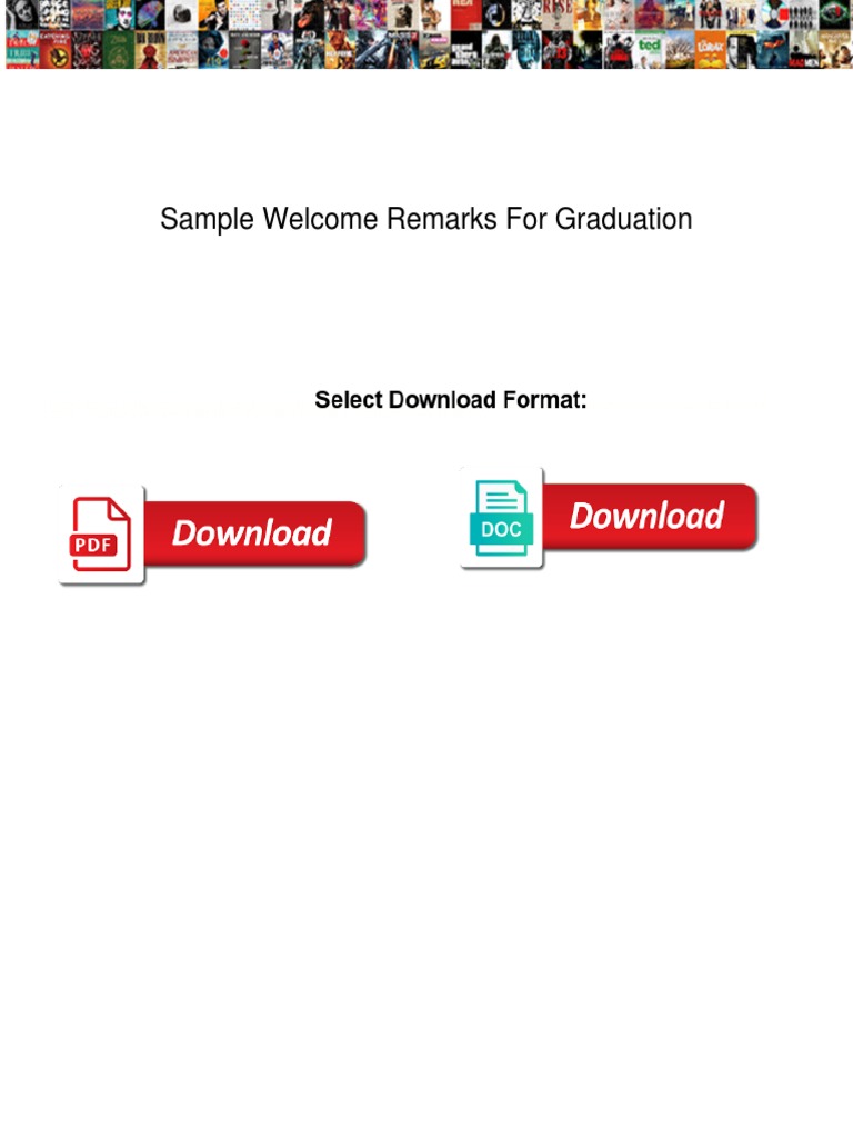 Sample Welcome Remarks For Graduation | PDF