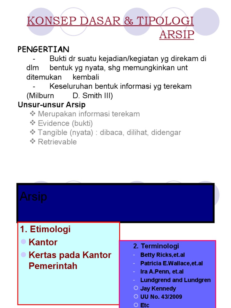 Pengertian dan Tipologi Arsip Dasar | PDF