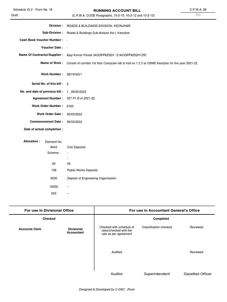 RA Bill Part-I Bill No 2 | PDF | Accounting | Business