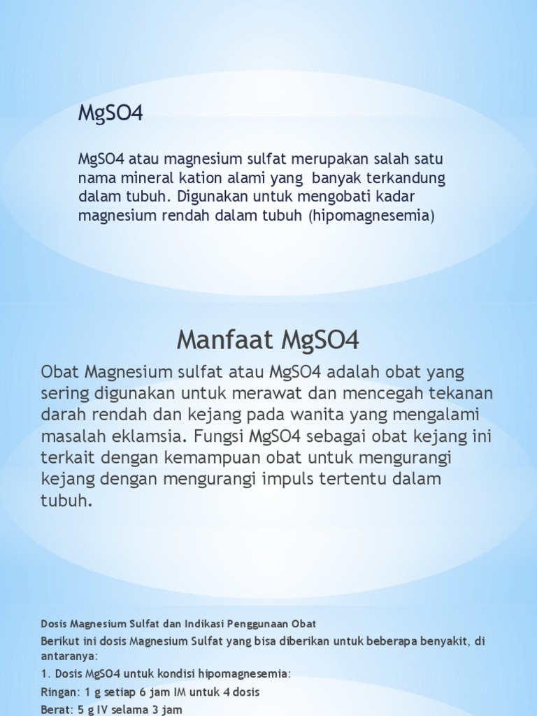 Mgso4 | PDF