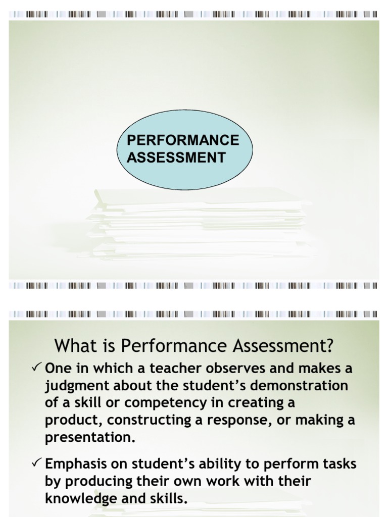 Process Oriented Performance Based Assessment | PDF | Educational ...