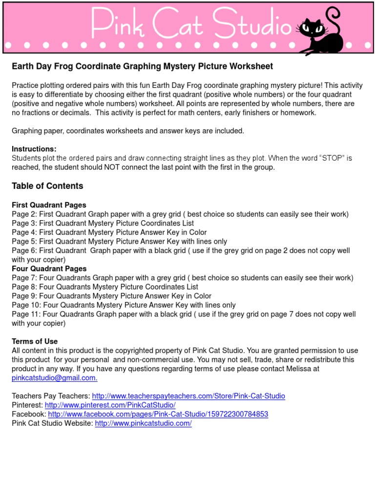 Earth Day Math Coordinate Graphing Ordered Pairs Mystery Picture | PDF