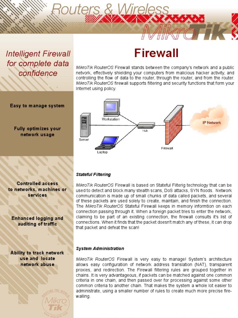 MikroTik Firewall | PDF | Firewall (Computing) | Router (Computing)