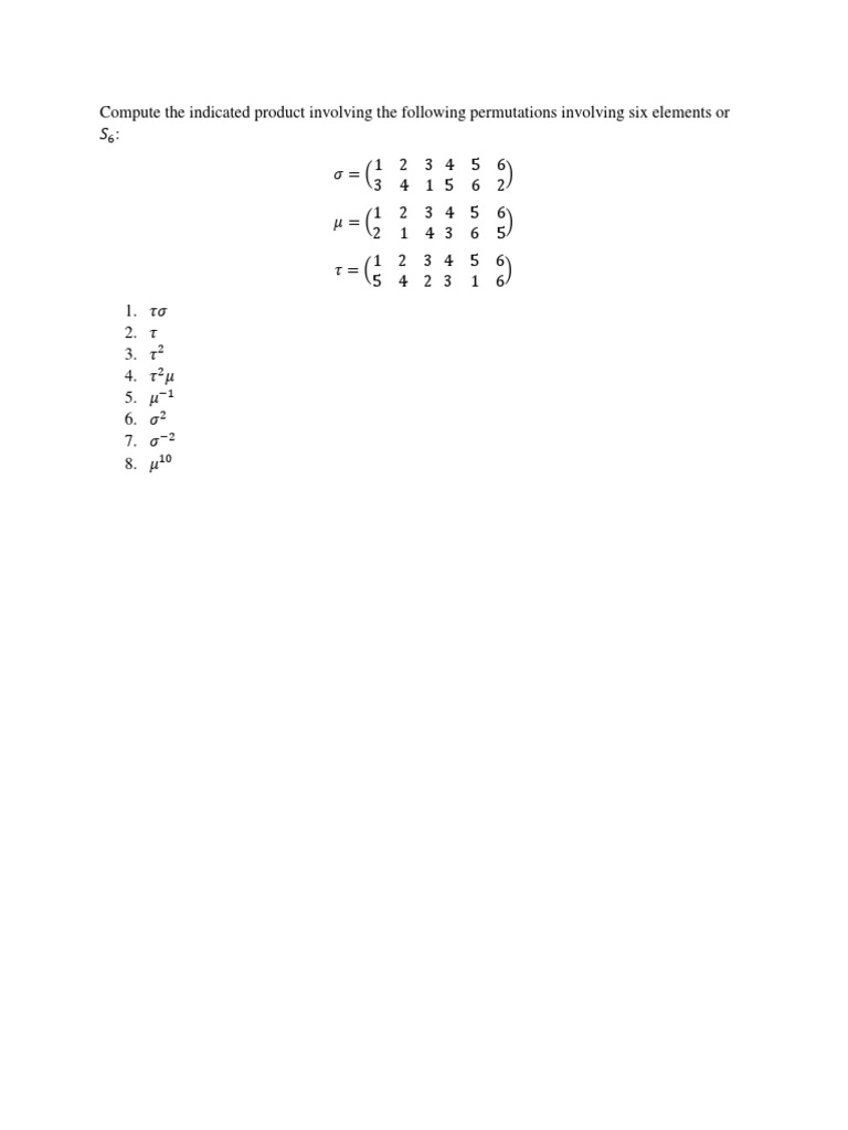Permutation Exercises | PDF