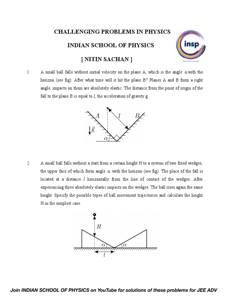 Challenging Physics Problems | PDF | Force | Angle