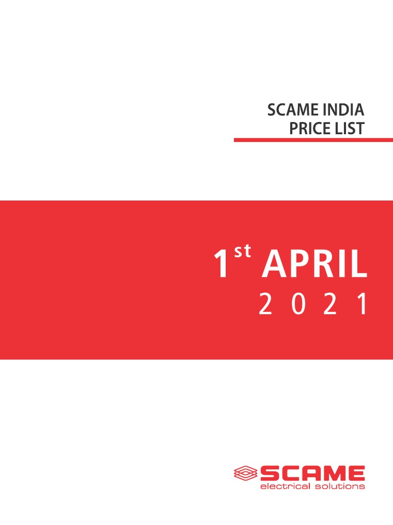 SCAME India Price List - 2021 | Download Free PDF | Equipment ...