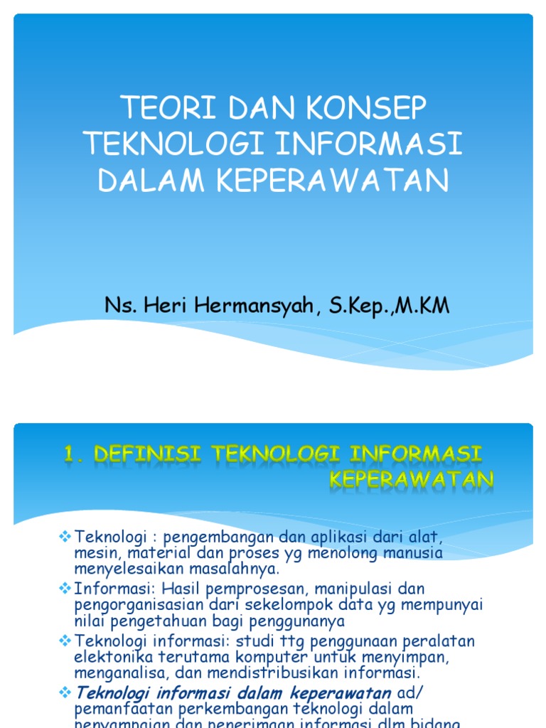 Teori Dan Konsep Teknologi Informasi Dalam Keperawatan | PDF