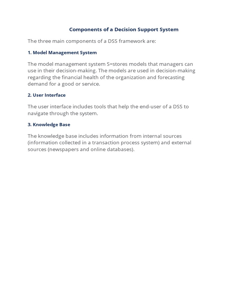 Components of Dss | PDF | Computers
