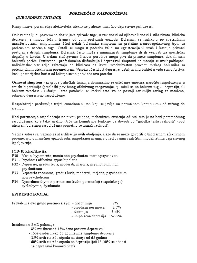 Poremecaji Raspoloženja | PDF