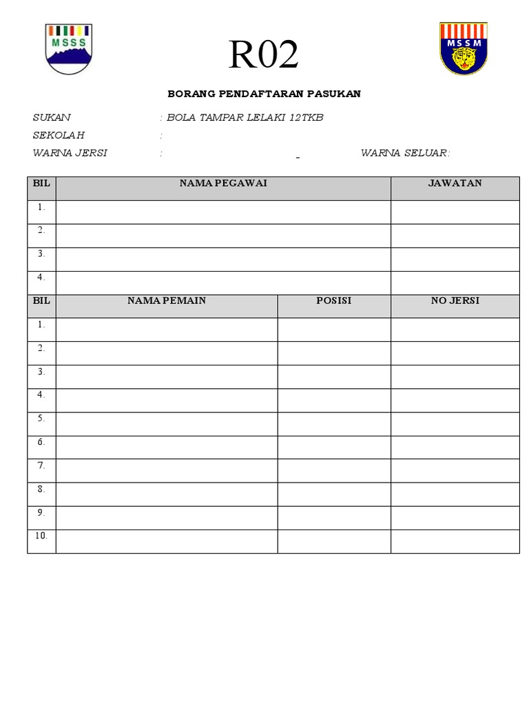 Borang Pendaftaran R02 | PDF