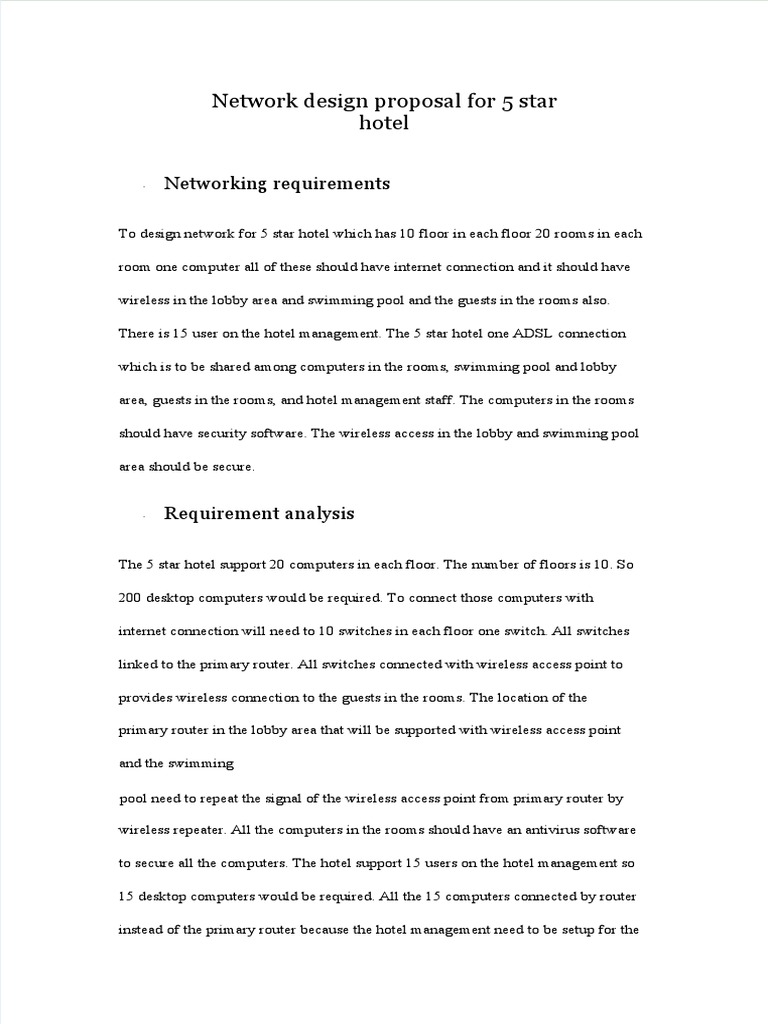 Dokumen - Tips Network Design Proposal For 5 Star Hotel | PDF ...