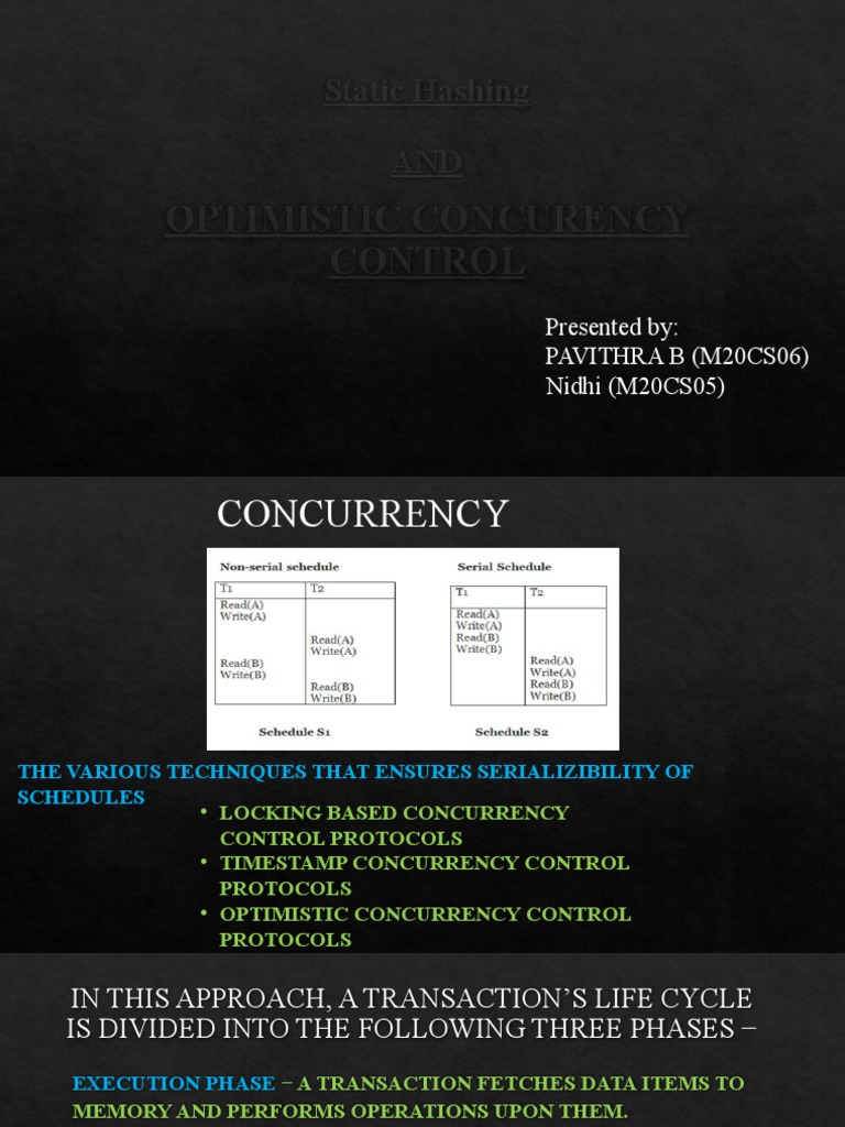 Optimistic Concurency Control Techniques | PDF | Database Transaction ...