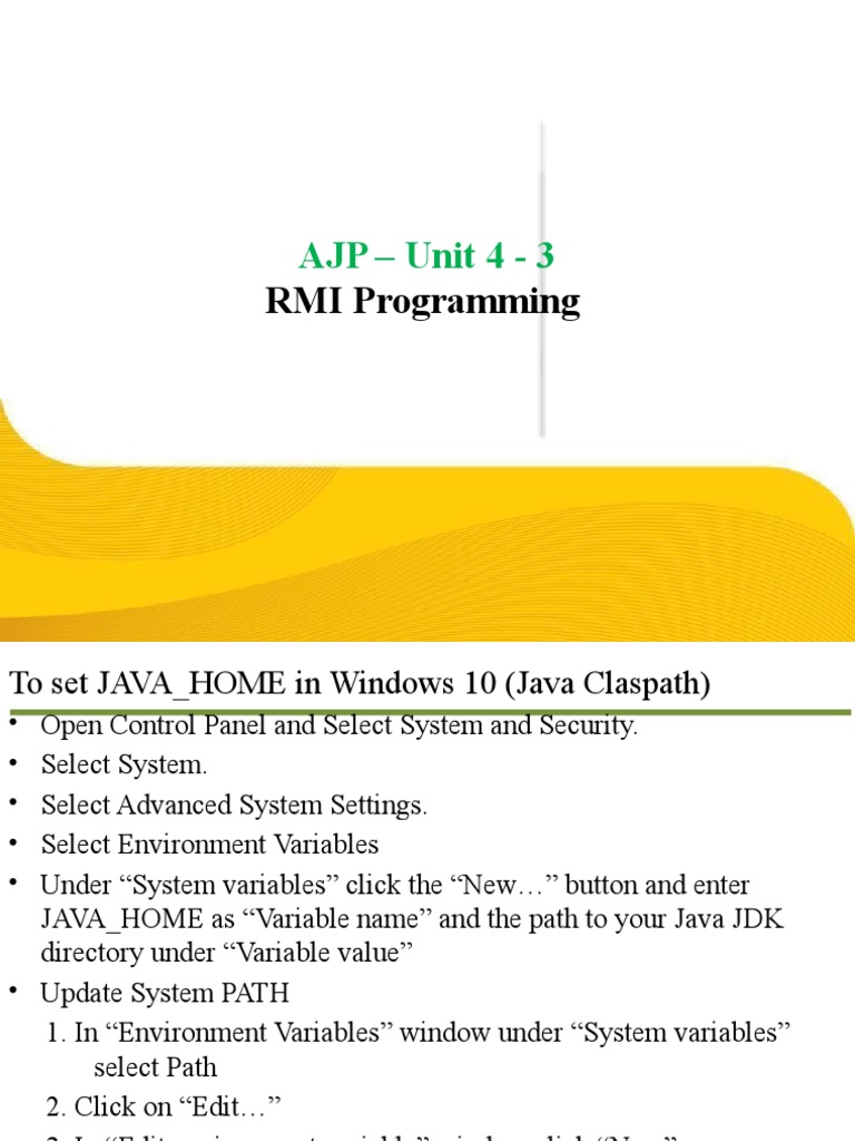 Unit 1 2 Rmi Pdf Java Programming Language Method Computer Programming