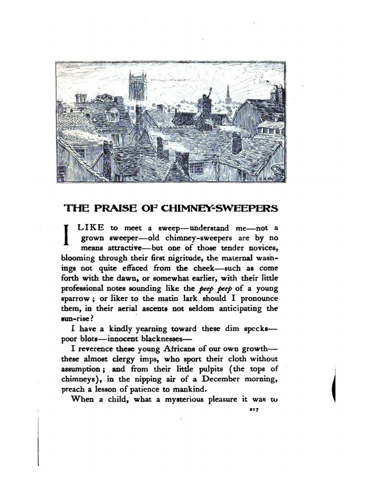 The Praise of Chimney Sweeper ByCharles Lamb | PDF