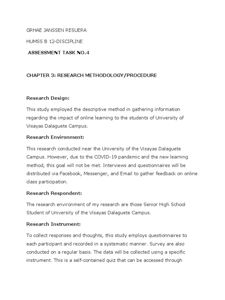 Chapter 3: Research Methodology/Procedure | PDF