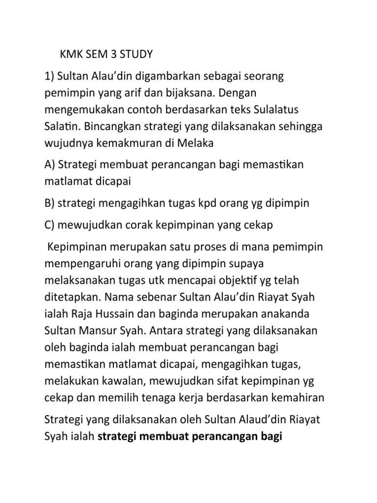 KMK Sem 3 Study | PDF