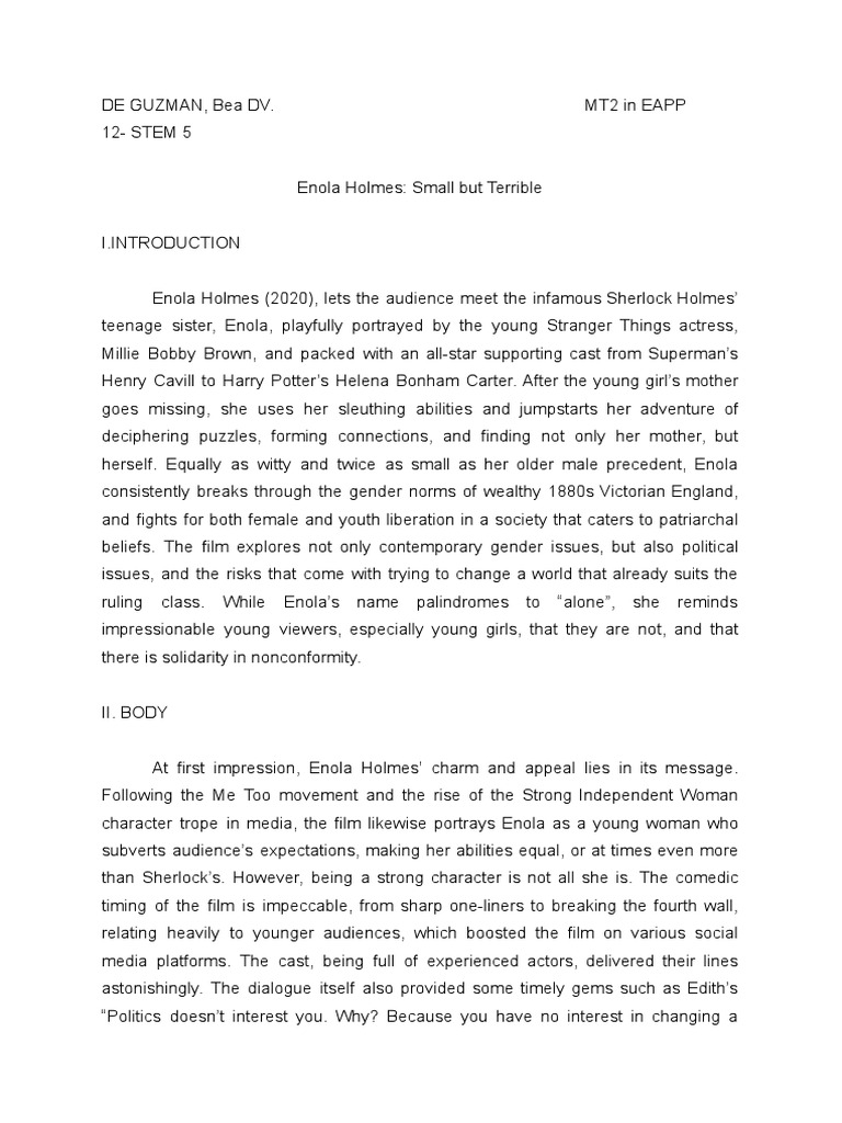 Critique Paper - EAPP | PDF