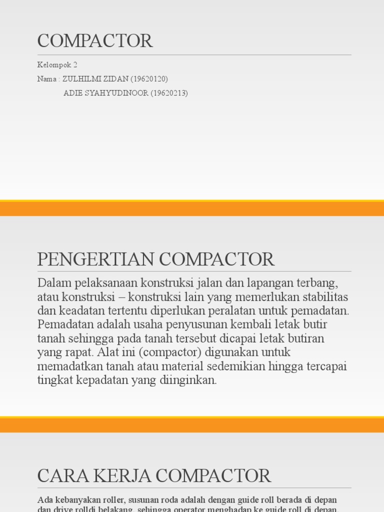 Fungsi dan Cara Kerja Compactor | PDF | Teknologi & Rekayasa